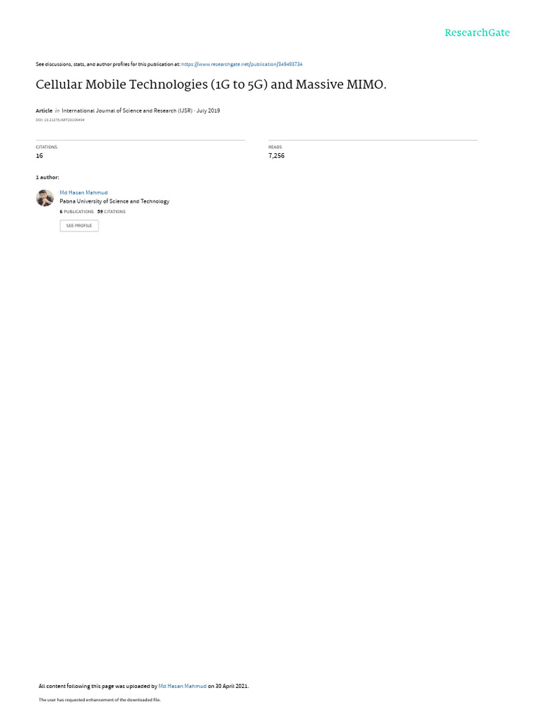 Cellular Mobile Technologies (1G To 5G) and Massive MIMO Page 10 | PDF | High Speed Packet ...