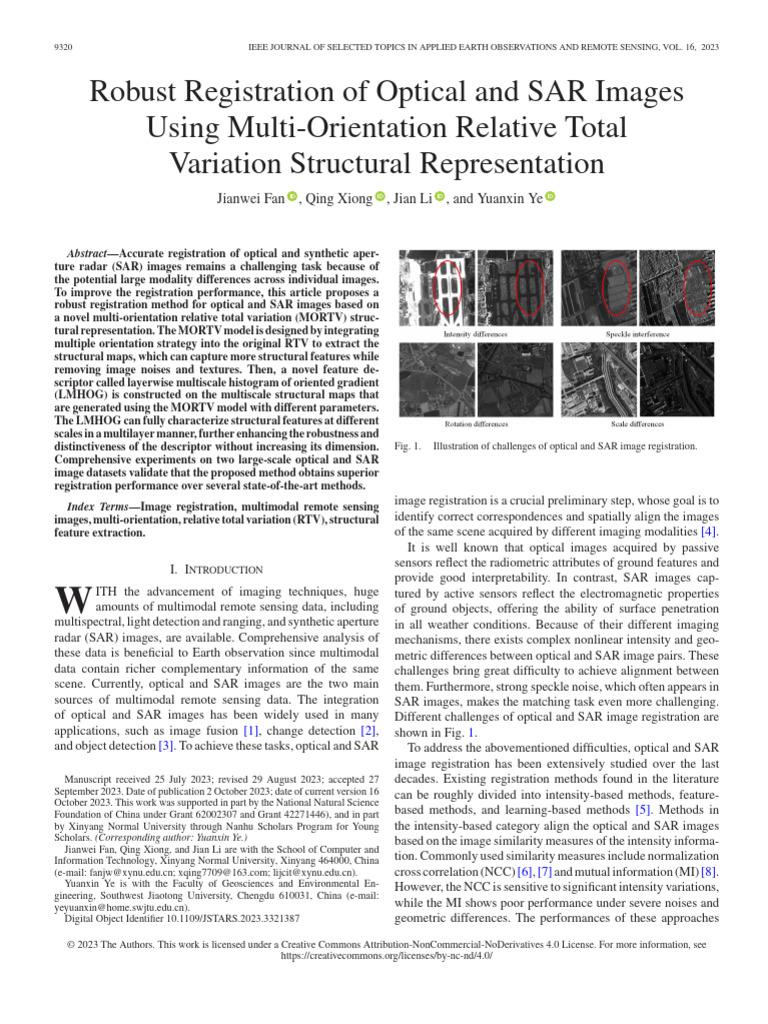 Robust Optical and SAR Image Registration | PDF | Image Resolution ...