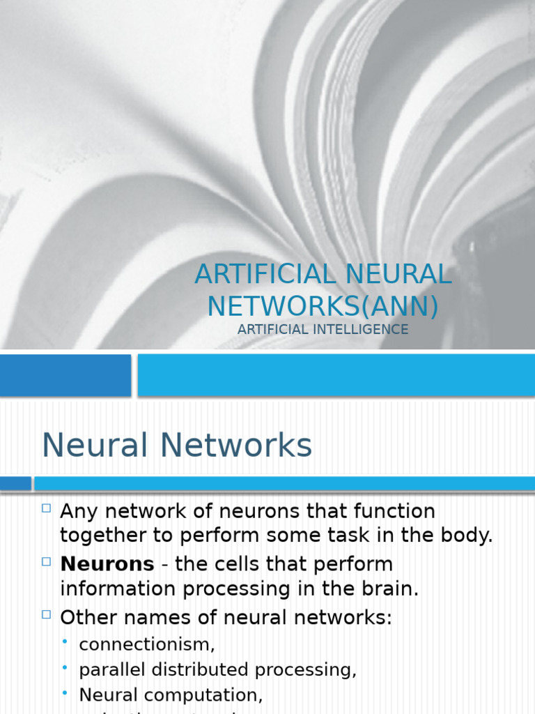 Artificial Neural Networks | PDF | Nervous System | Neuron