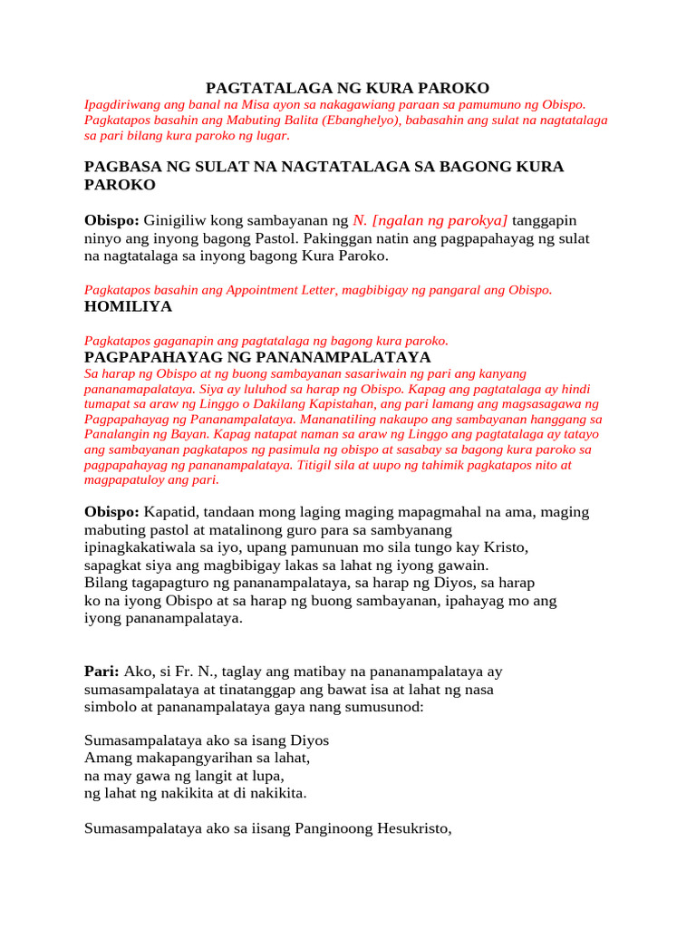 Pagtatalaga NG Kura | PDF