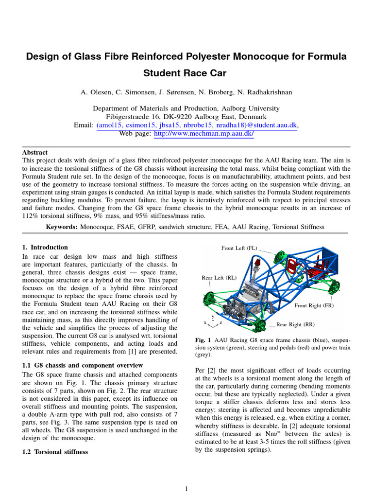 Paper Design of Glass Fibre Reinforced Polyester Monocoque For Formula ...