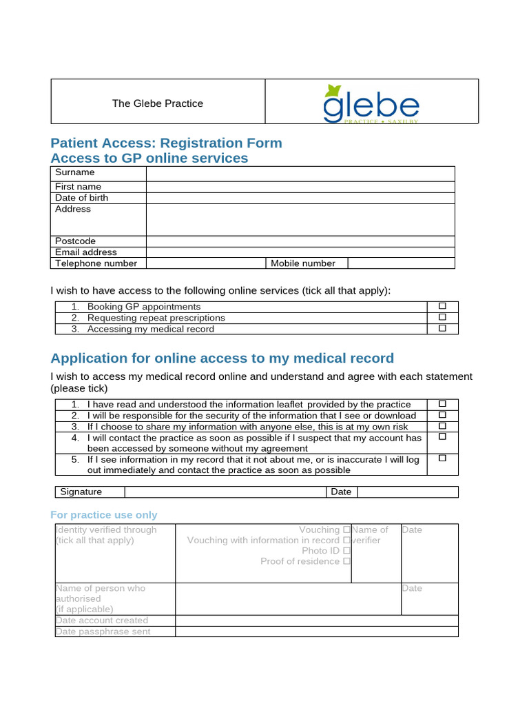 Patient Access Reg Form | PDF