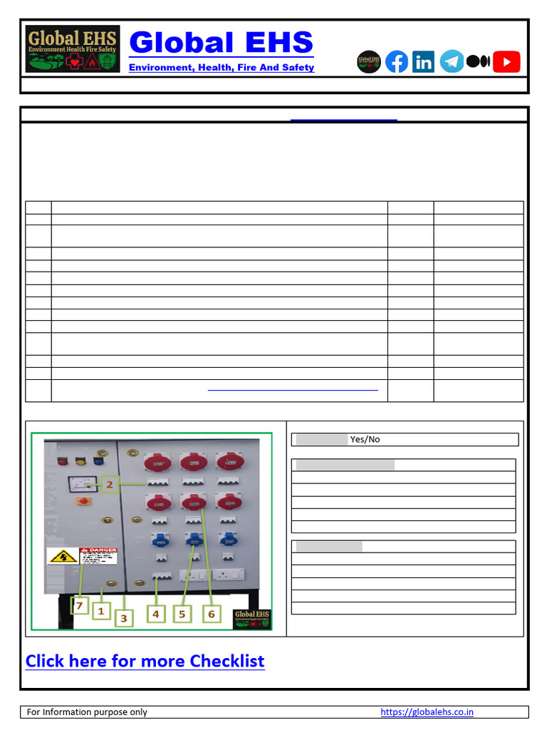 Power Distribution Inspection Checklist | PDF