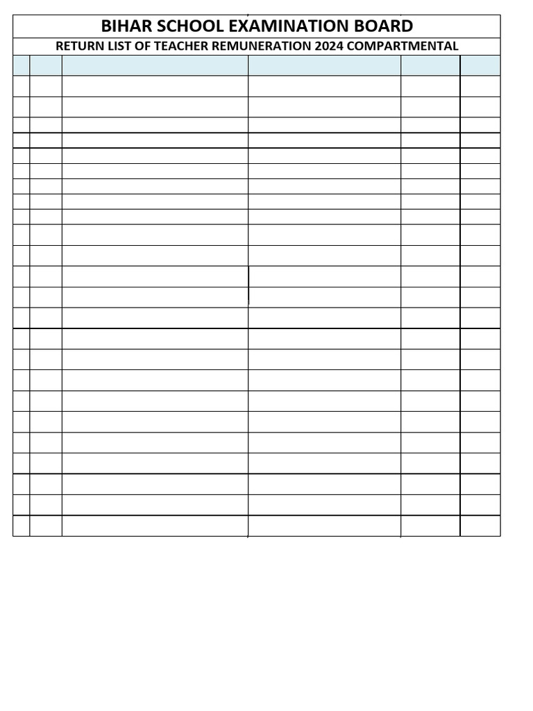 Return List Teacher 2024 Compartmental | PDF