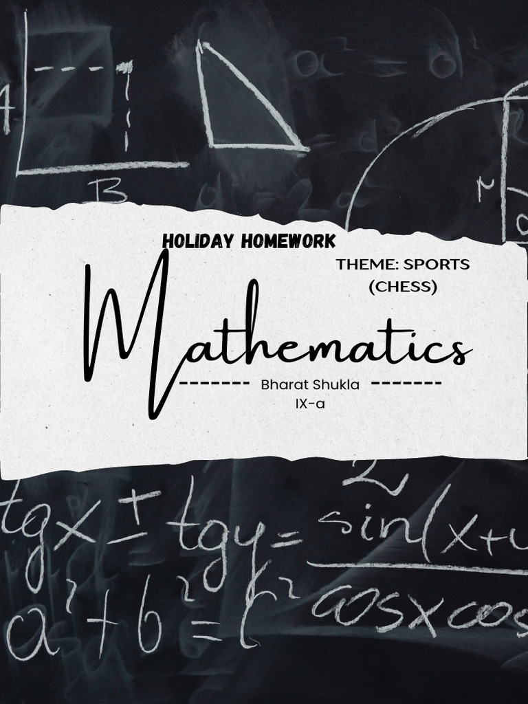 Black and White Simple Mathematics Notebook Cover Document A4 | PDF