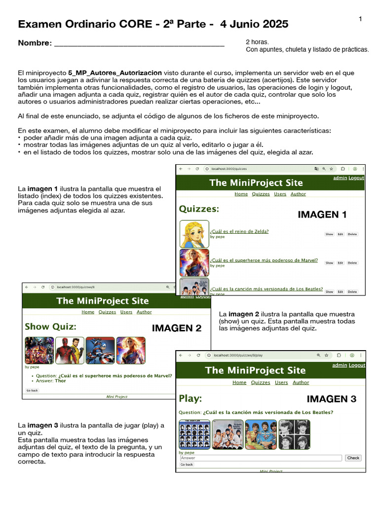 2.1 - Examen Ordinario CORE - Problemas - 4 Junio 2025 M1 | PDF | Protocolos de capa de ...