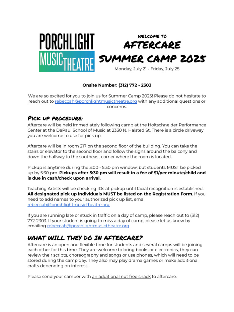 Aftercare Five Welcome Letter | PDF