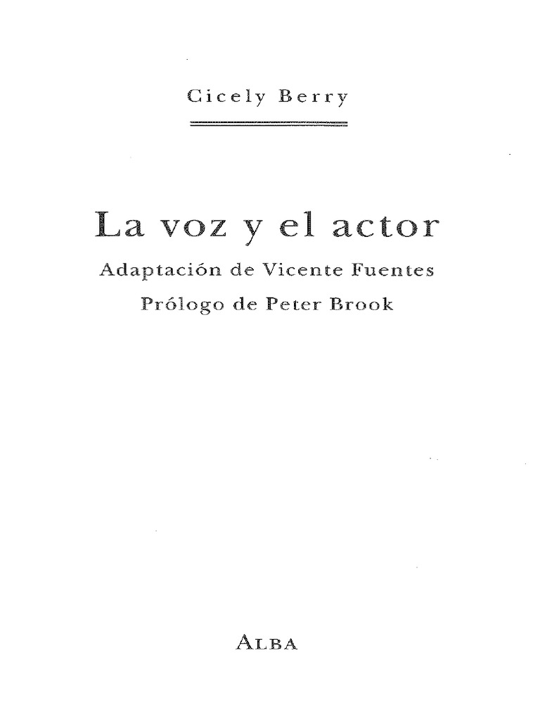 La Voz y El Actor Cicely Berry | PDF