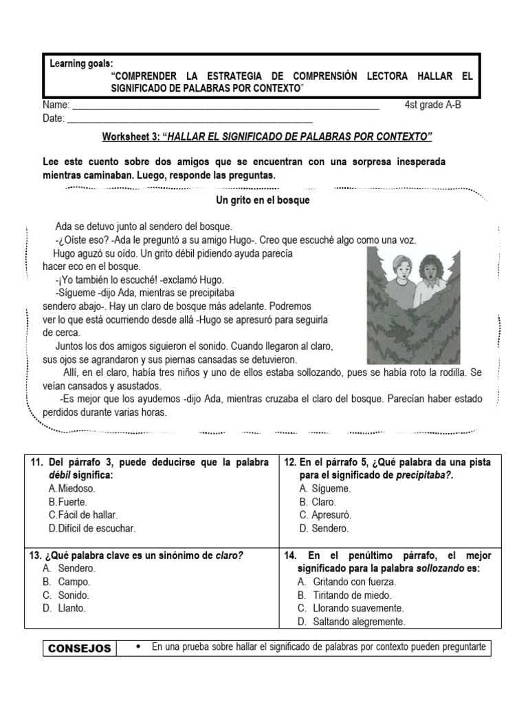 Guía N°3 Hallar El Significado de Palabras Por Contexto | PDF
