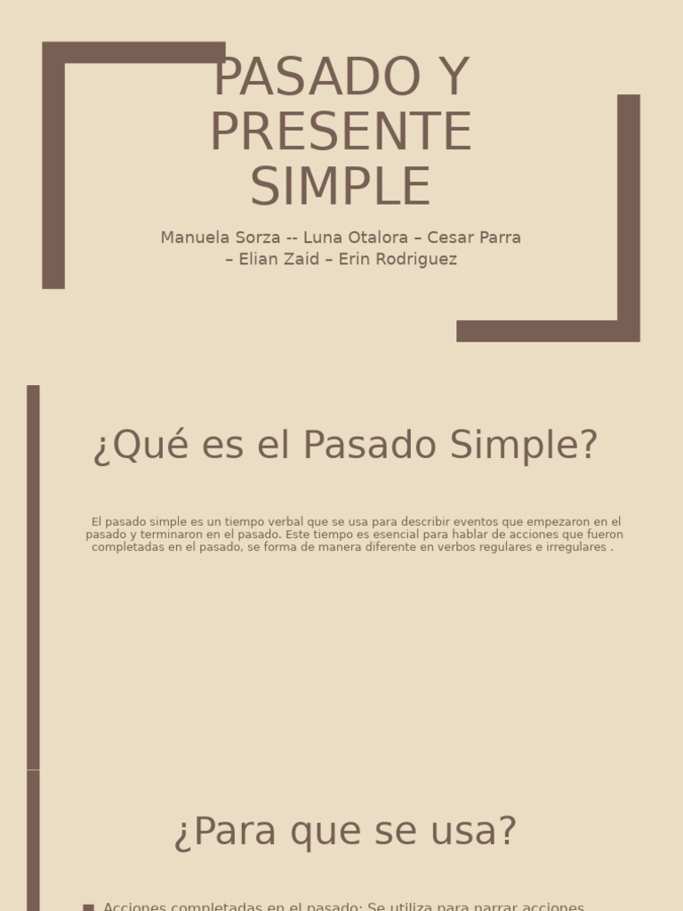 Uso del Pasado y Presente Simple | PDF | Verbo | Mecánica del lenguaje