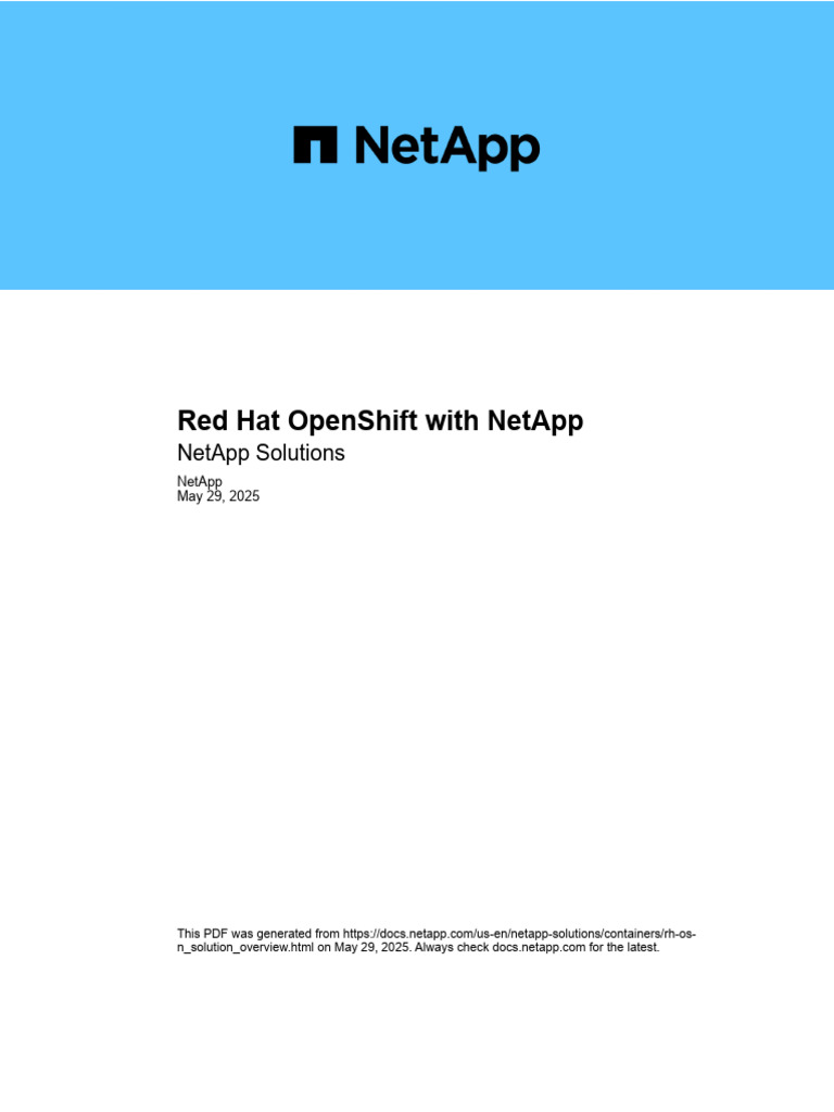 Red Hat OpenShift With NetApp | PDF | Open Stack | Virtual Machine
