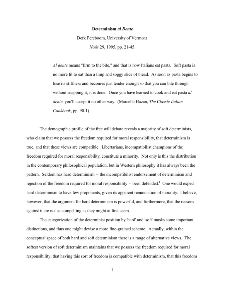Understanding Hard and Soft Determinism | PDF | Free Will | Determinism