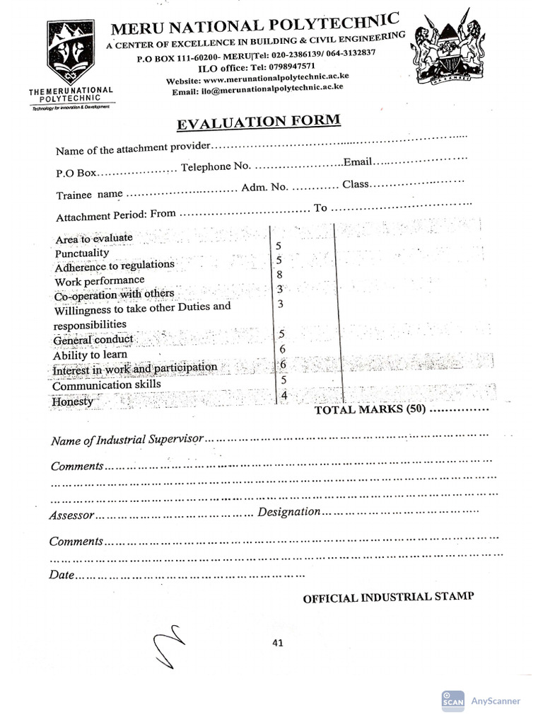 Evaluation Form | PDF