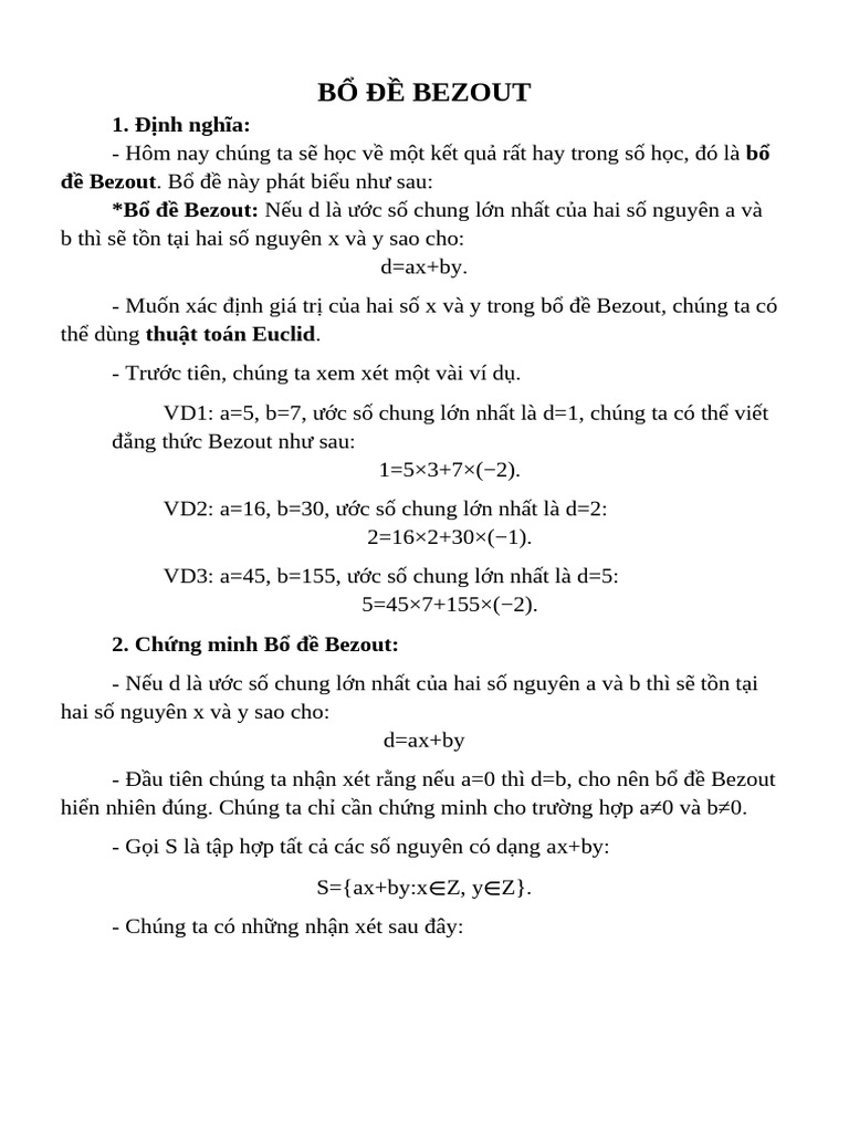 BỔ ĐỀ BEZOUT | PDF