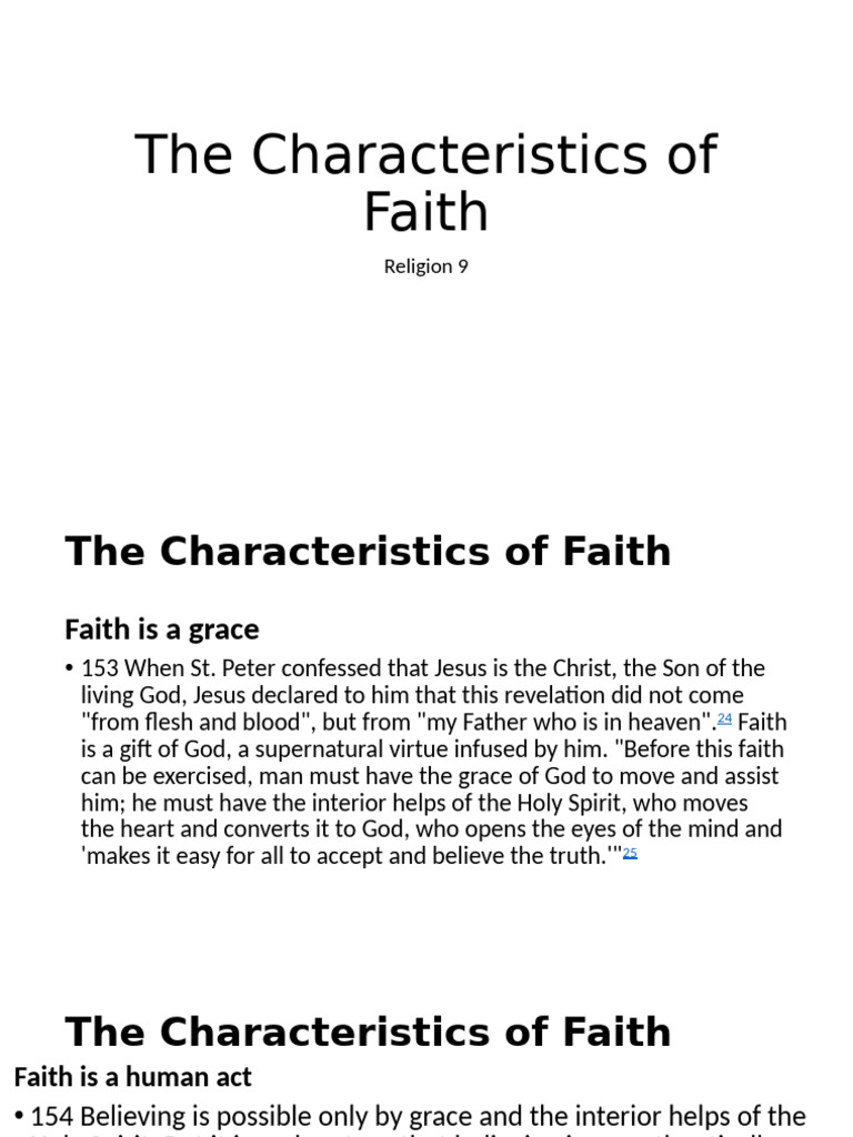 The Characteristics of Faith | PDF | Faith | Revelation