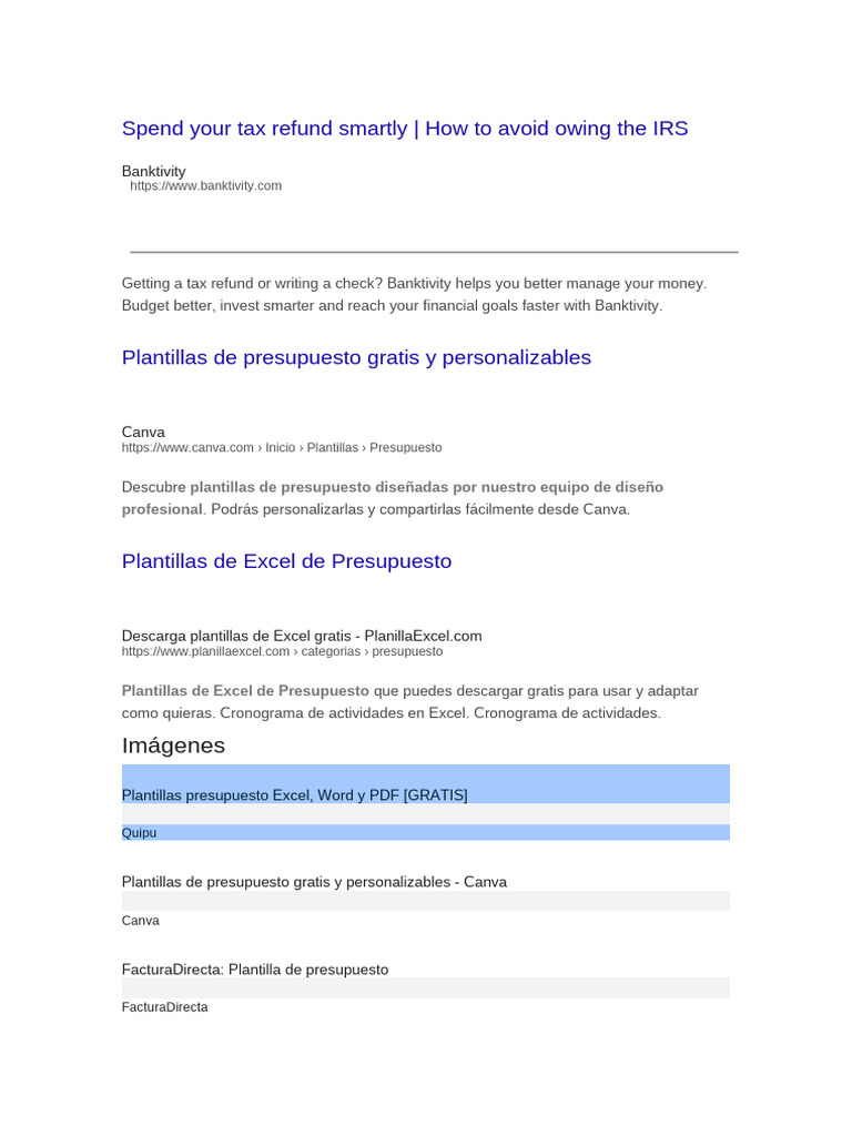 Spend Your Tax Refund Smartly | PDF