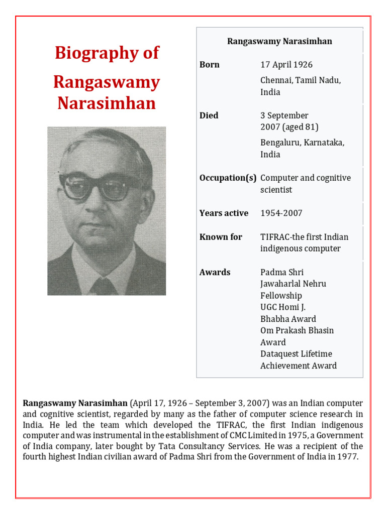 CS C 9-10 Rangaswamy Narasimhan | PDF | Learning | Science