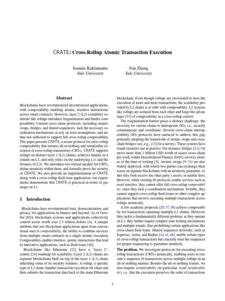 Cross-Rollup Atomic Transaction Execution | PDF | Computing