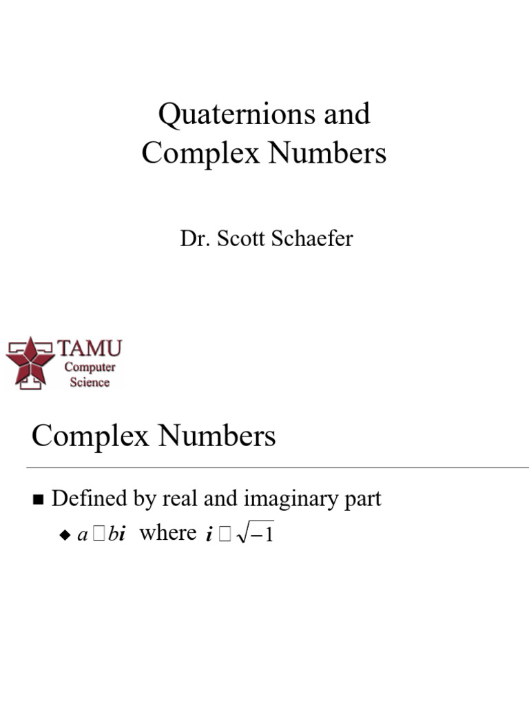 Quaternions Explaination | PDF | Euclid | Geometry