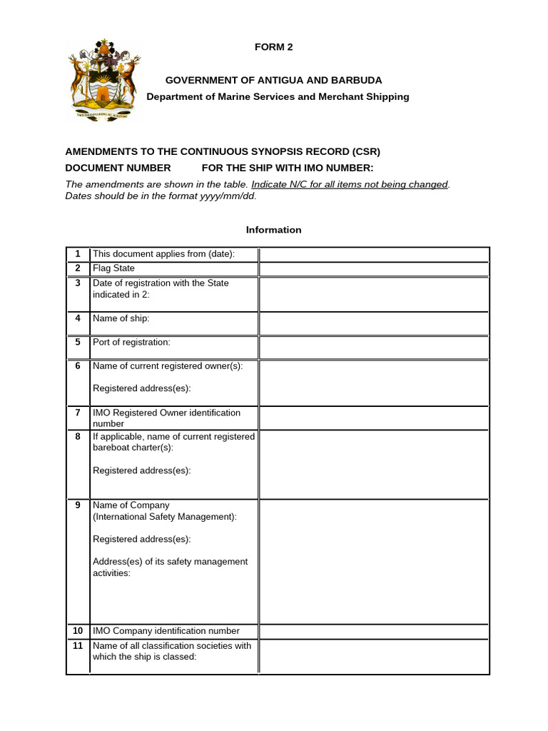 CSR Form 2 | PDF