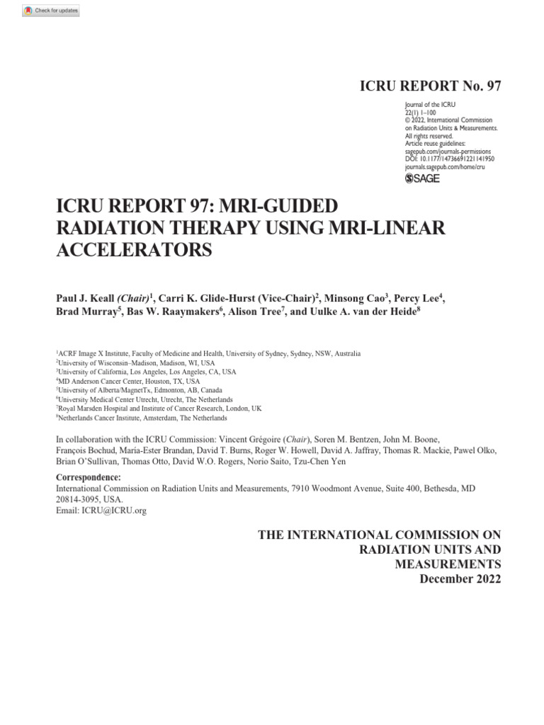 ICRU 97 Mri-Guided-Radiation-Therapy-Using-Mri-Linear-Accelerators | PDF | Radiation Therapy ...