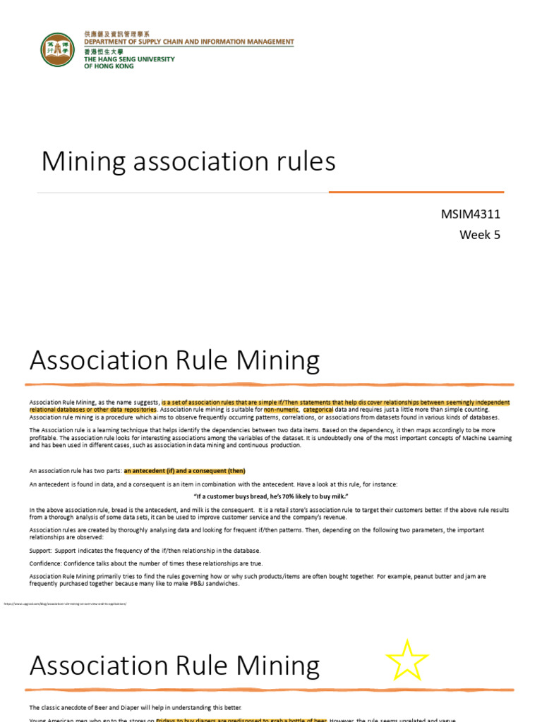 Topic 03 - Mining Association Rules | PDF | Applied Mathematics | Data