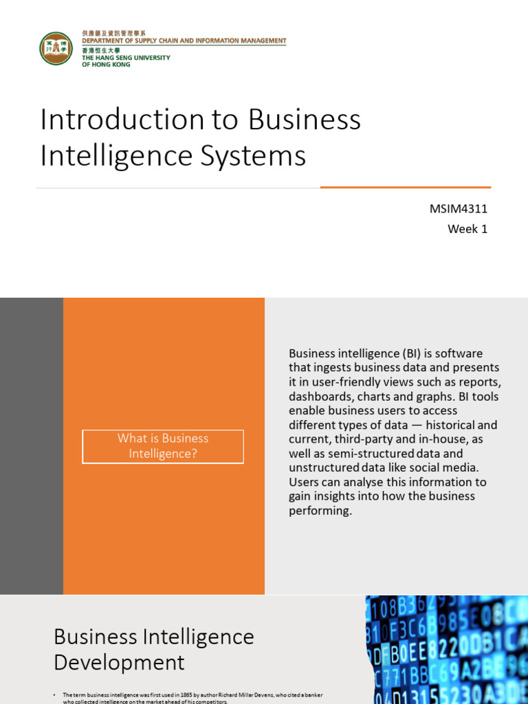 Topic 01 Introduction To Business Intelligence Systems Pdf