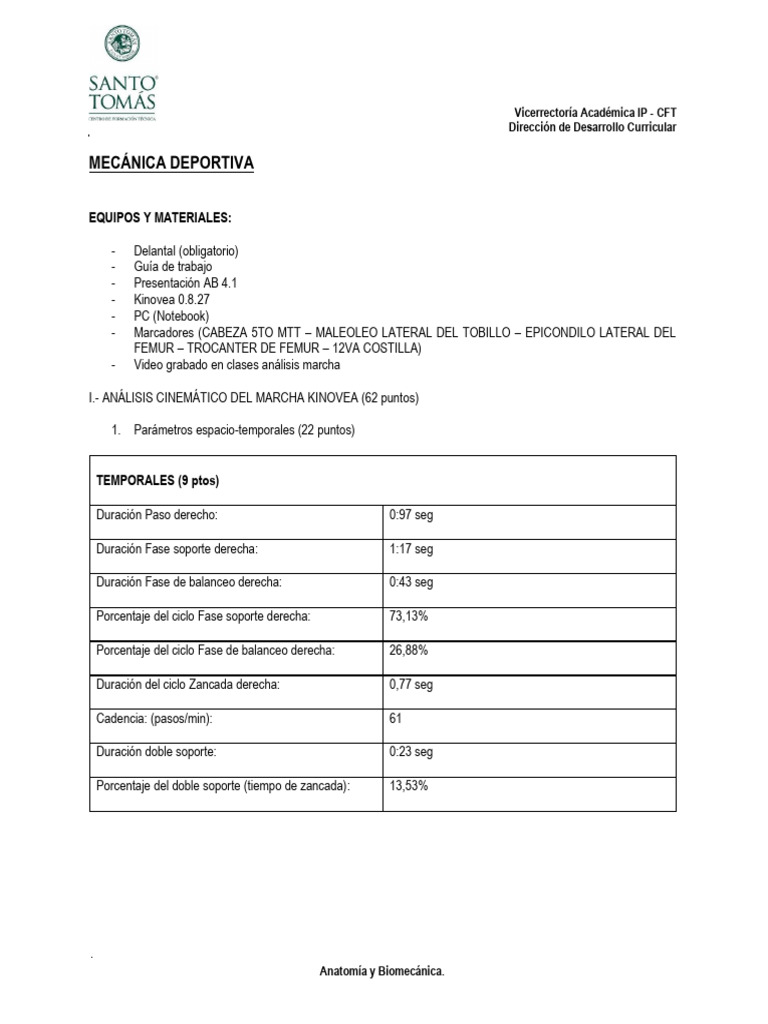 Kinovea Marcha 2024 Ejemplo | PDF | Mecánica | Biología