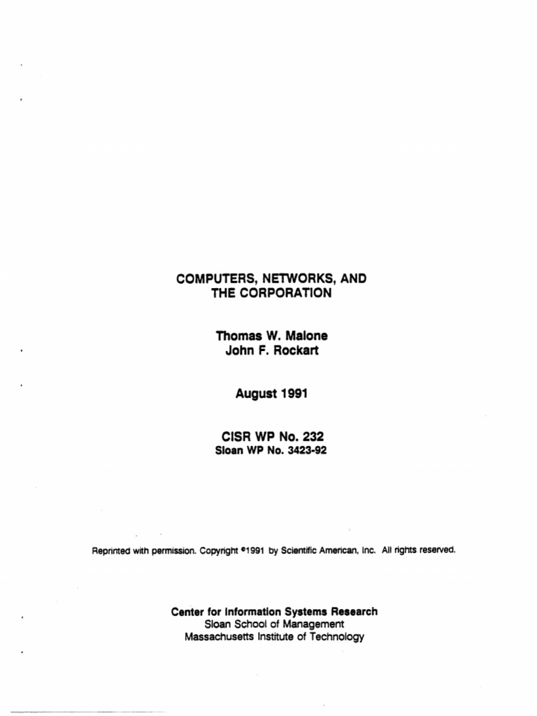Computers Networks and The Corporation | PDF | Market (Economics ...