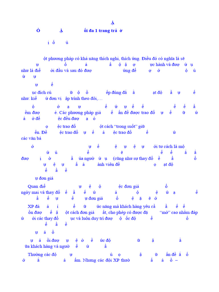 Nêu các giá trị cốt lõi của XP (eXtreme Programming) ? | PDF