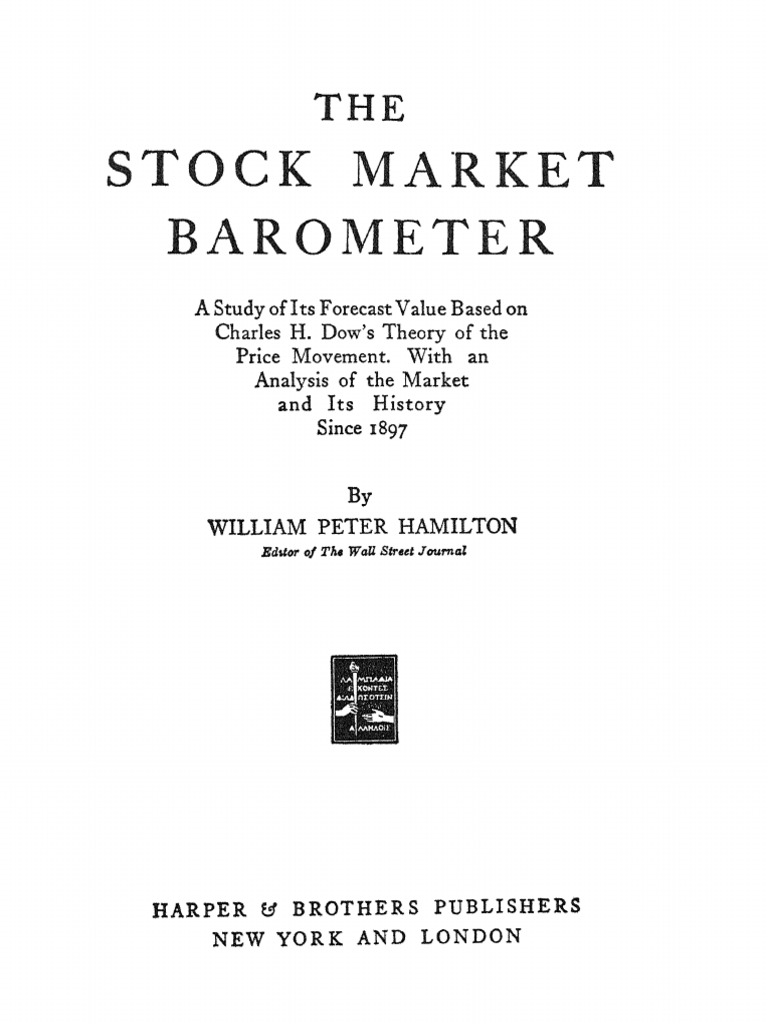 The Stock Market Barometer - William Peter Hamilton | PDF