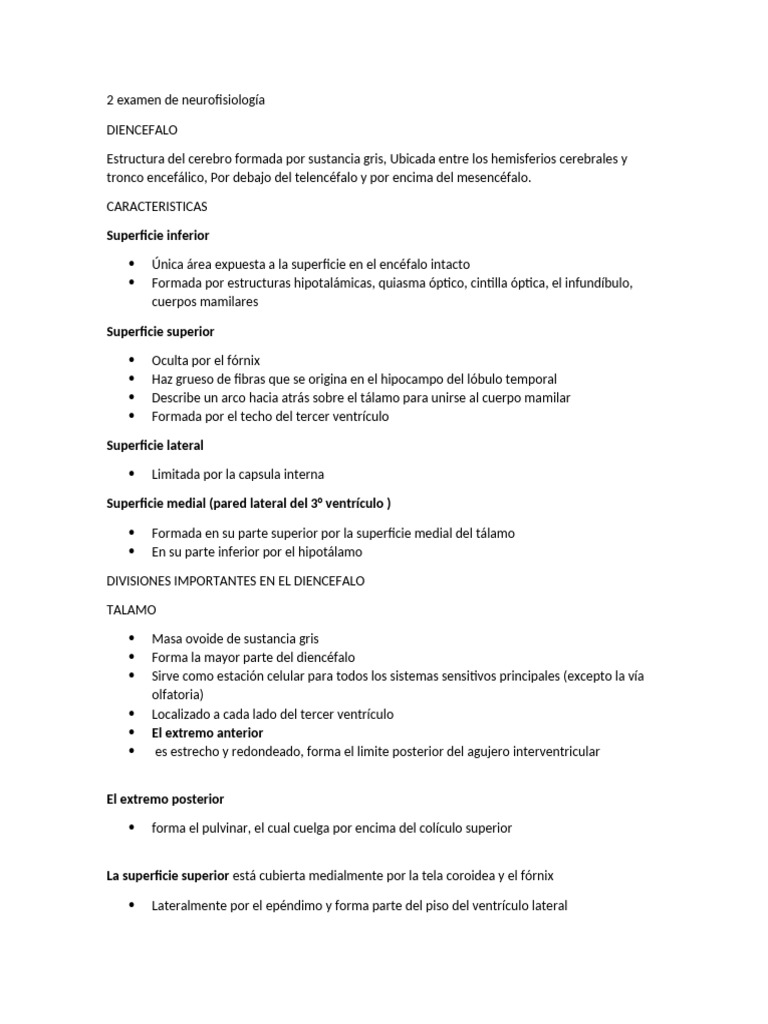 Examen Final Neuro | PDF | Sinapsis | Neurona