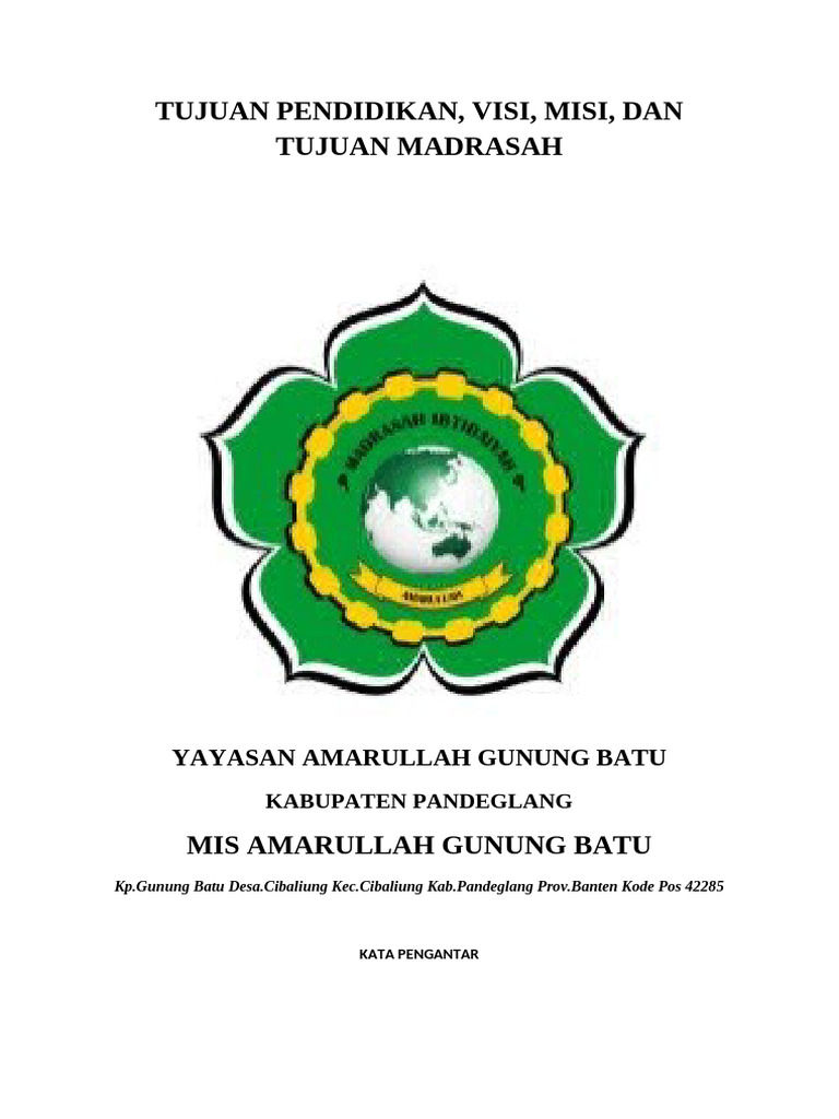 Visi, Misi, dan Tujuan Madrasah Amarullah | PDF