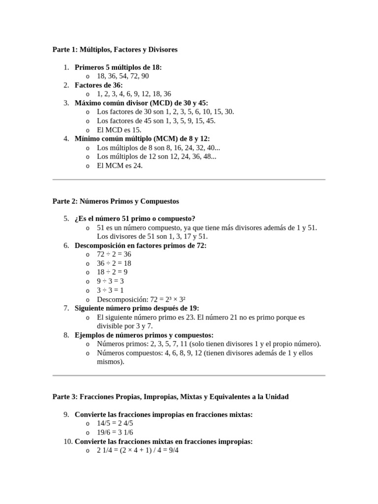 Respuestas Ejercicios Prueba Unidad 1 | PDF | Aritmética | Teoría de ...