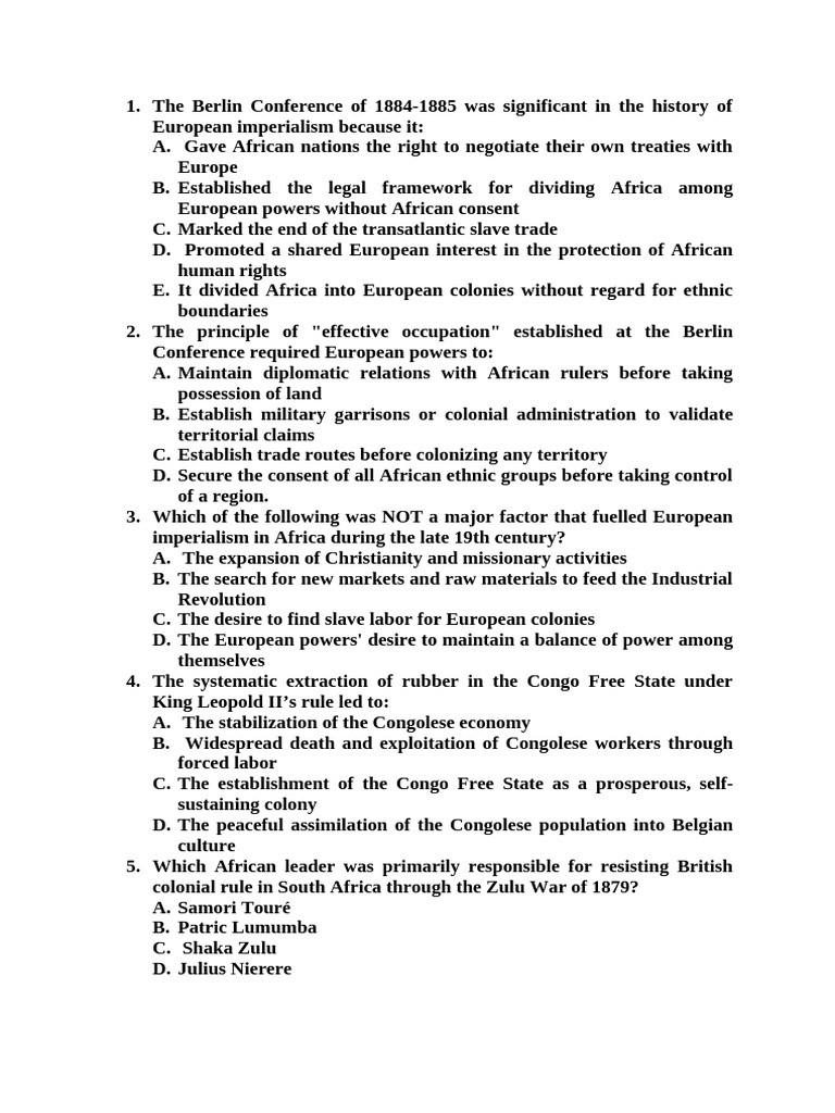 Berlin Conference and African Colonization | PDF | Pan Africanism | Africa