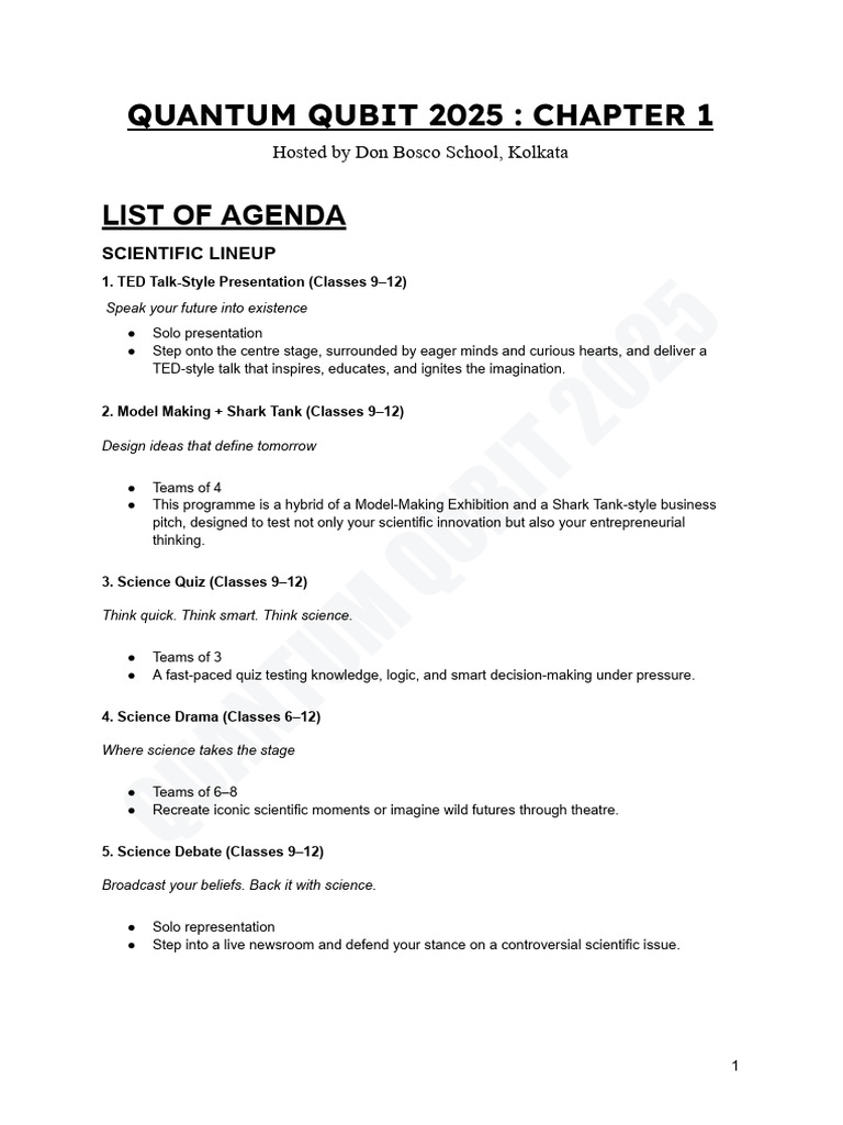 Quantum Qubit 2025 - List of Agenda | PDF | Science