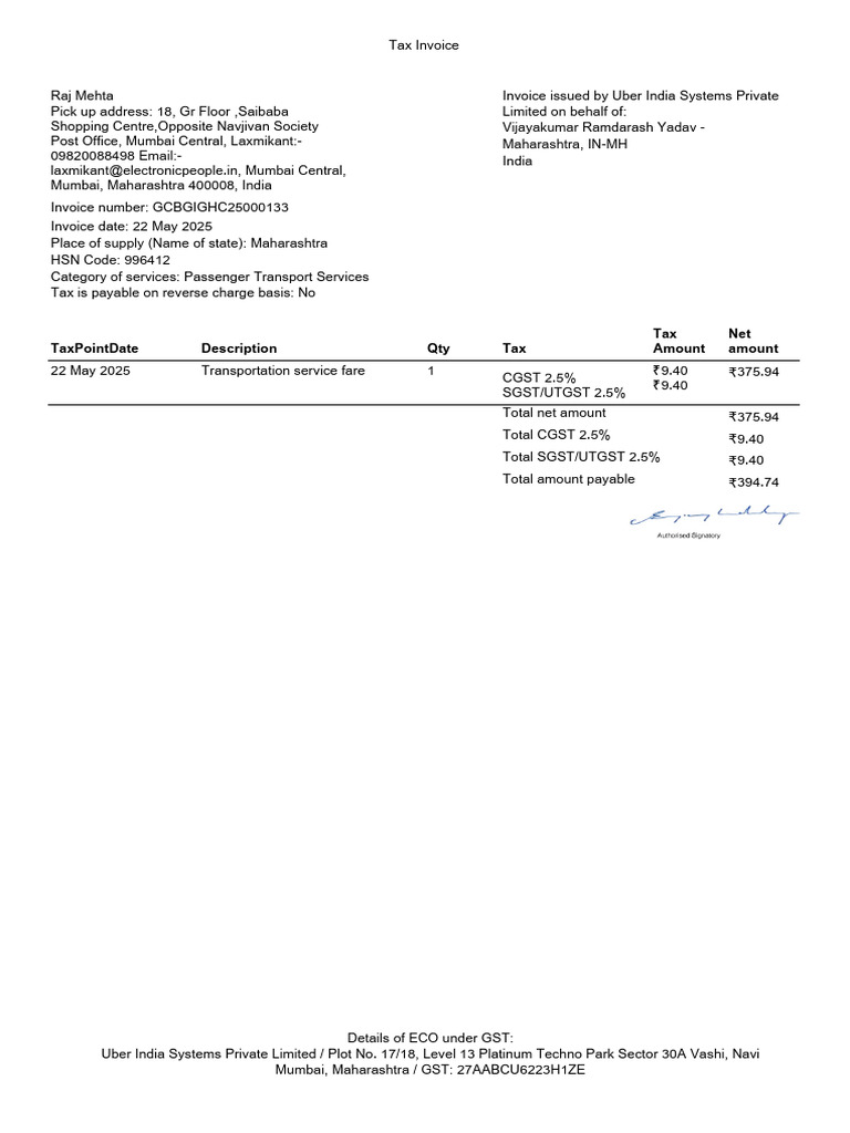Taxpointdate Description Qty Tax Tax Amount Net Amount | PDF