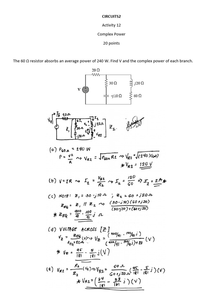 Circuits2 Act12 Complexpower Fernandez, J | PDF