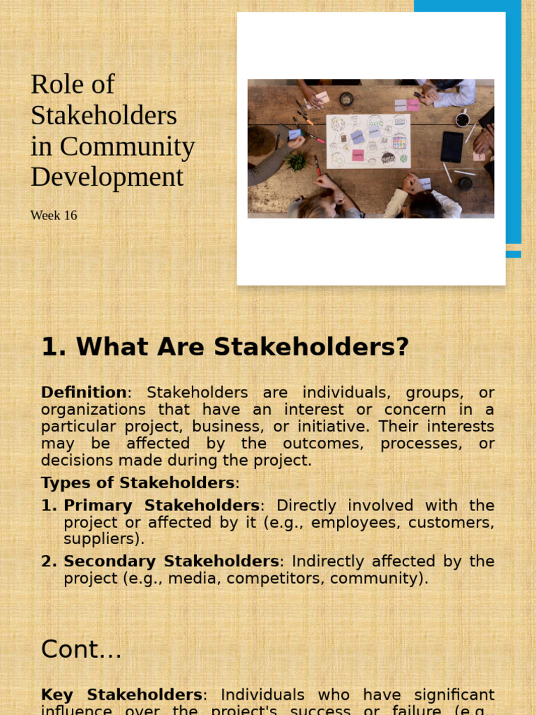 Stakeholders in Community Development | PDF | Stakeholder (Corporate ...