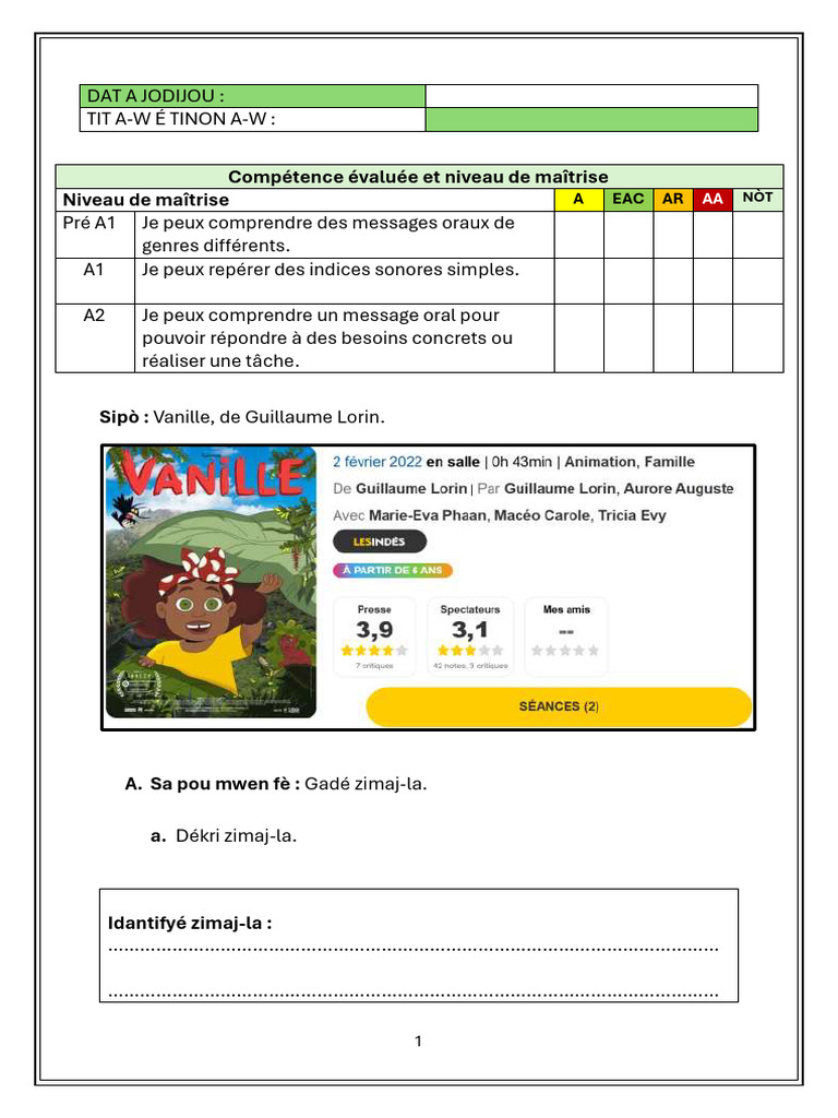 VANILLE - QCM - Exercices - 5 Ème - BON | PDF