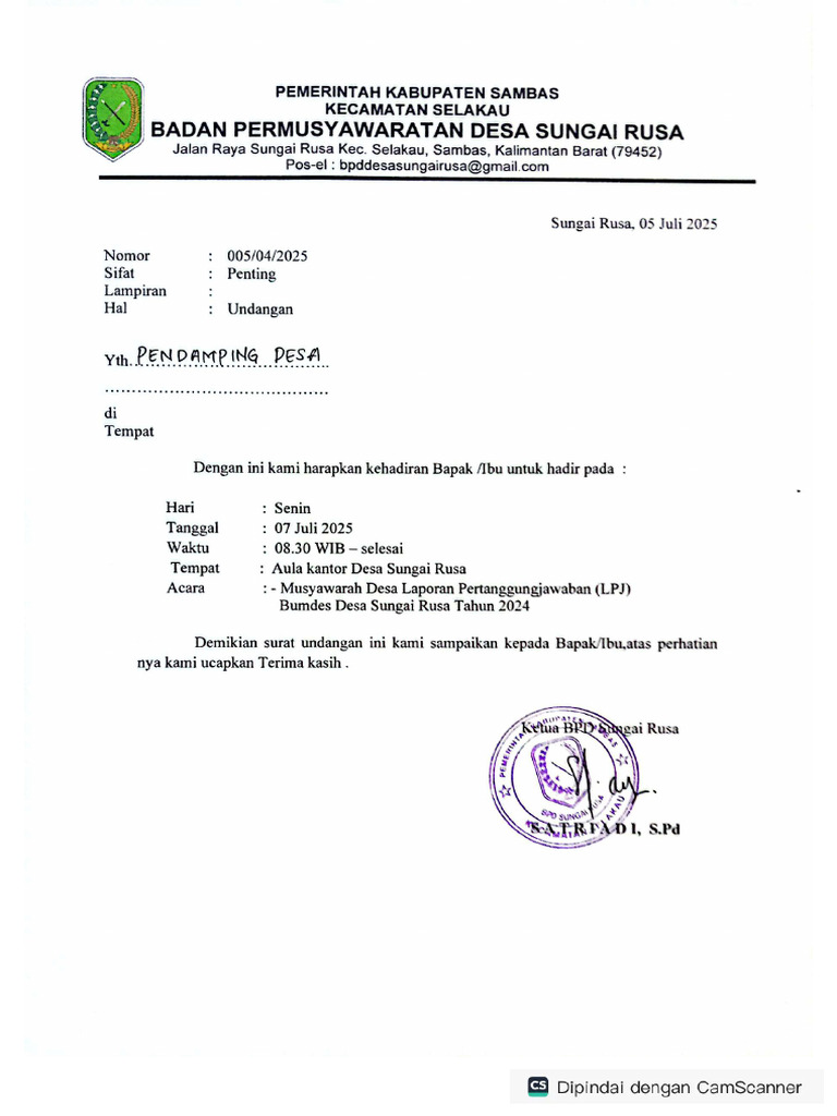 Undangan Musdes | PDF