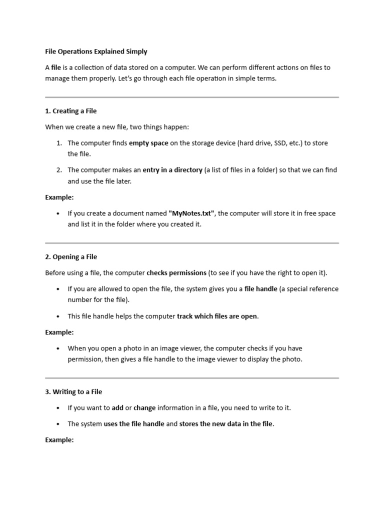 File Operations Explained Simply | PDF | Computer File | Directory (Computing)