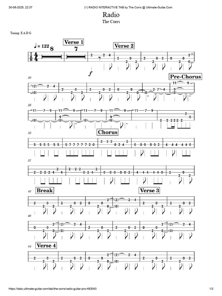 The Corrs - Radio Guitar Tabs | PDF