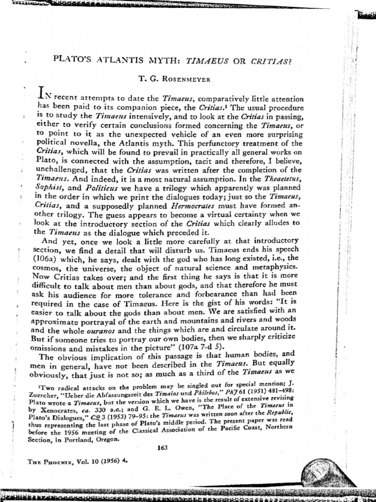 Plato's Atlantis Myth - Timaeus or Critias | Download Free PDF ...