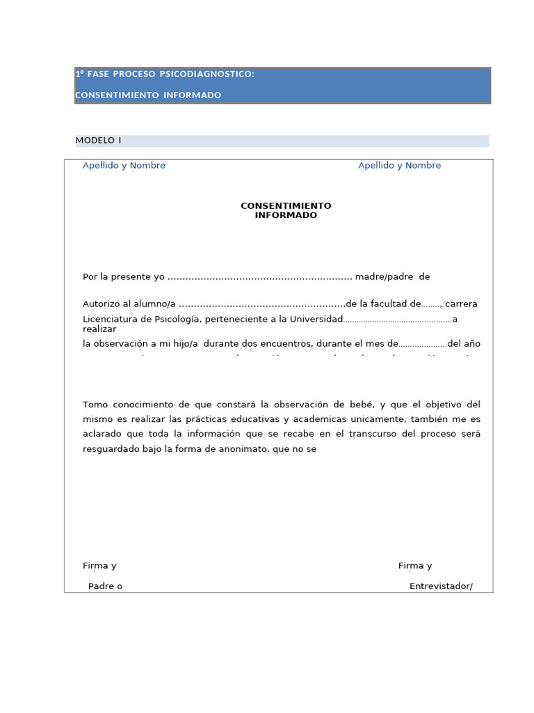 Consentimientos Informados Modelos 2023 | PDF | Consentimiento informado