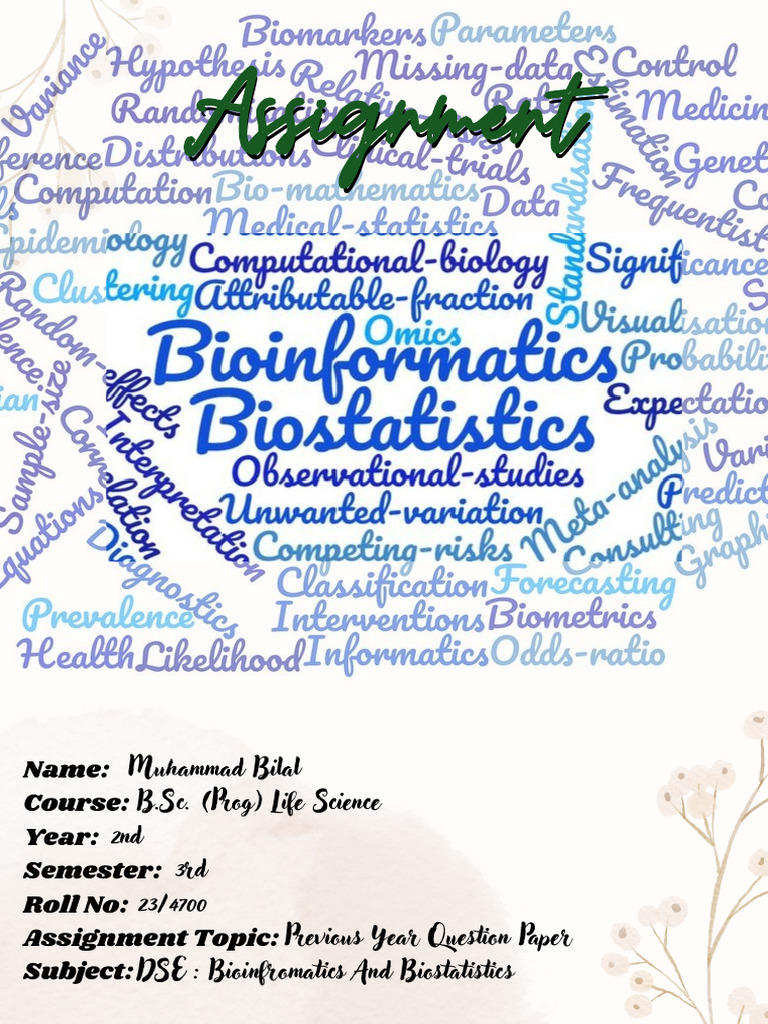 Cover Page of Assingment Bioinformatics and Biostatistics | PDF