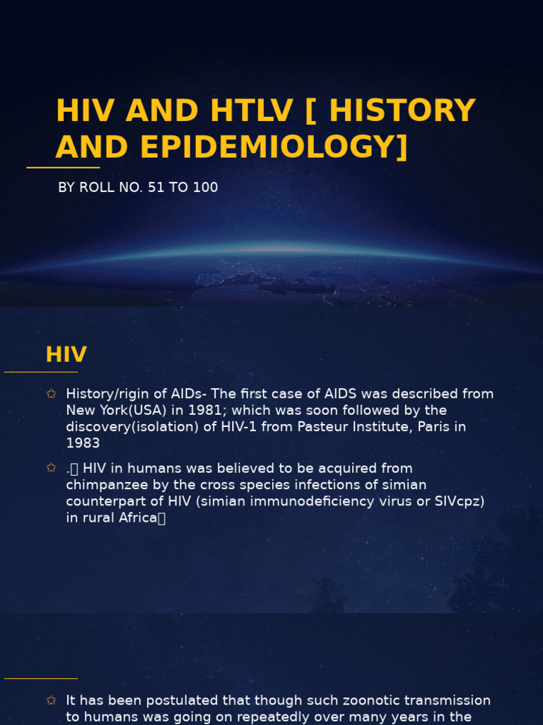 HIV and HTLV: History and Epidemiology | PDF | Hiv/Aids | Hiv