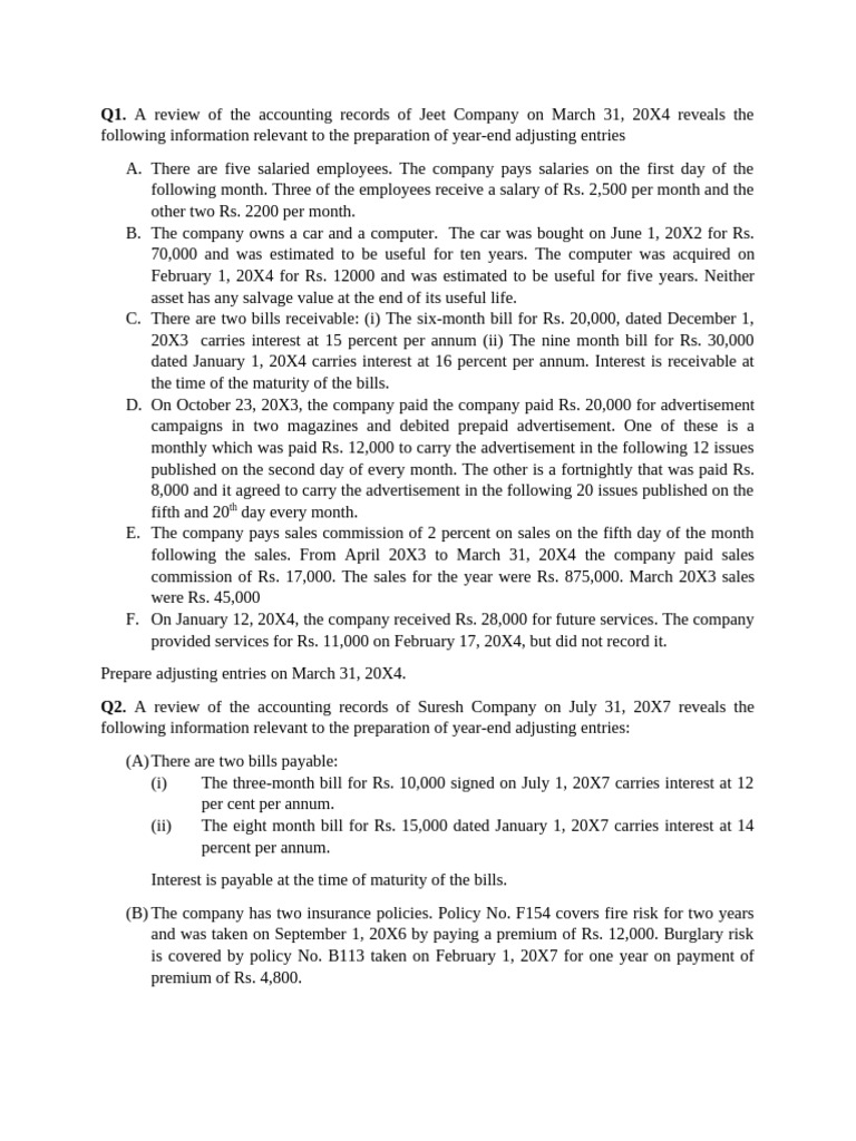 Year-End Adjusting Entries Guide | PDF | Insurance | Salary