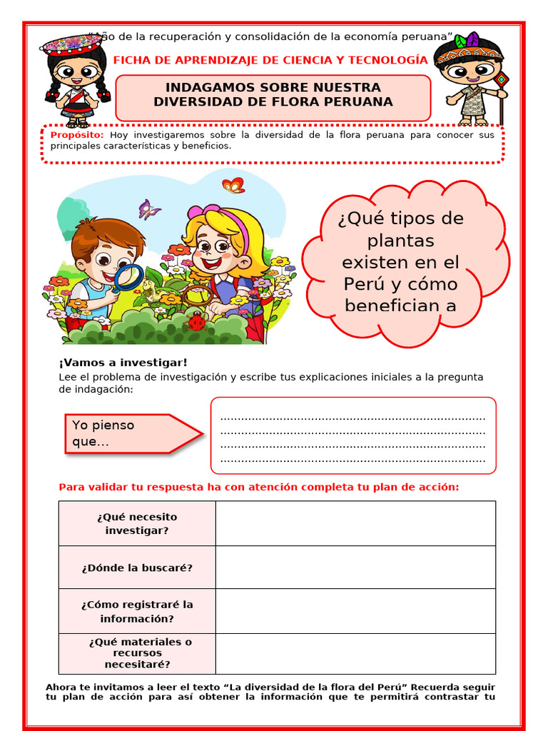 Ficha-Juev-Cyt-Indagamos Sobre Nuestra Diversidad de Flora Peruana-Jezabel Camargo Nico Contacto ...