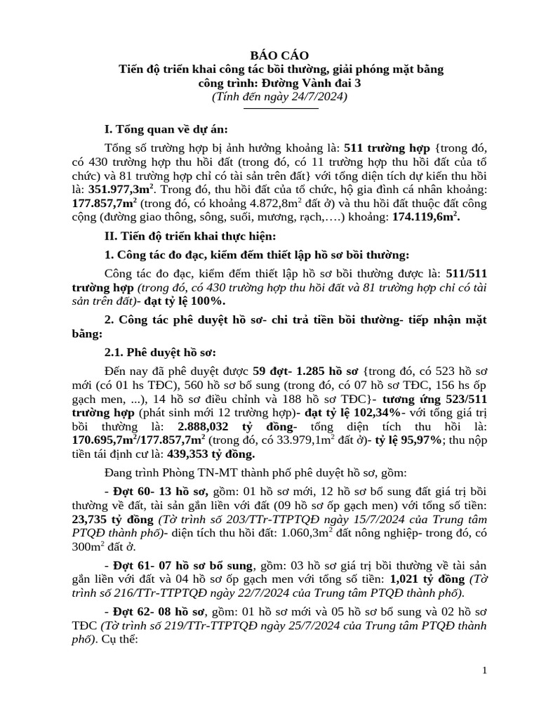 BÁO CÁO Vanh Dai 3 | PDF